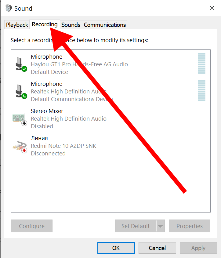 Default and communications devices