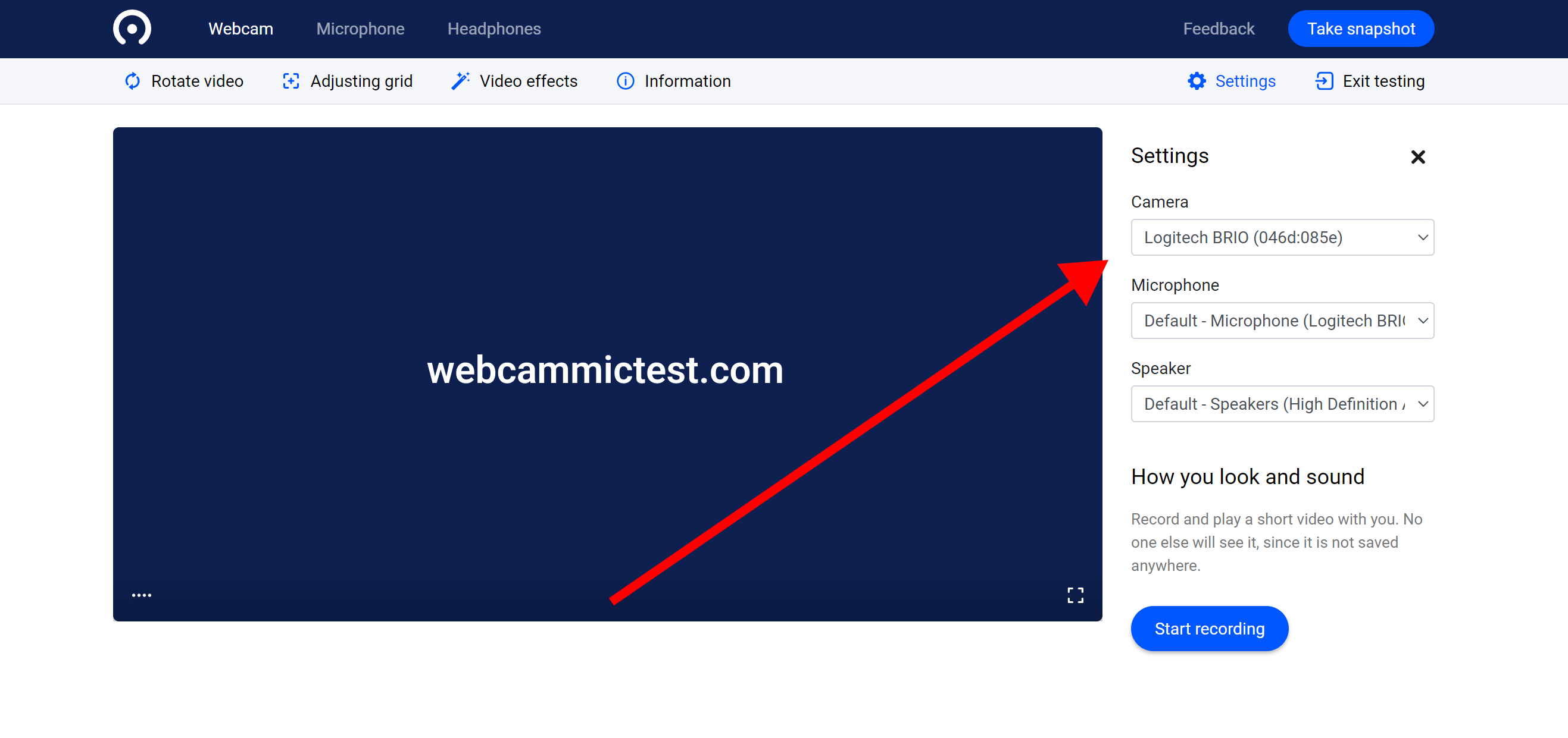 How to test webcam online