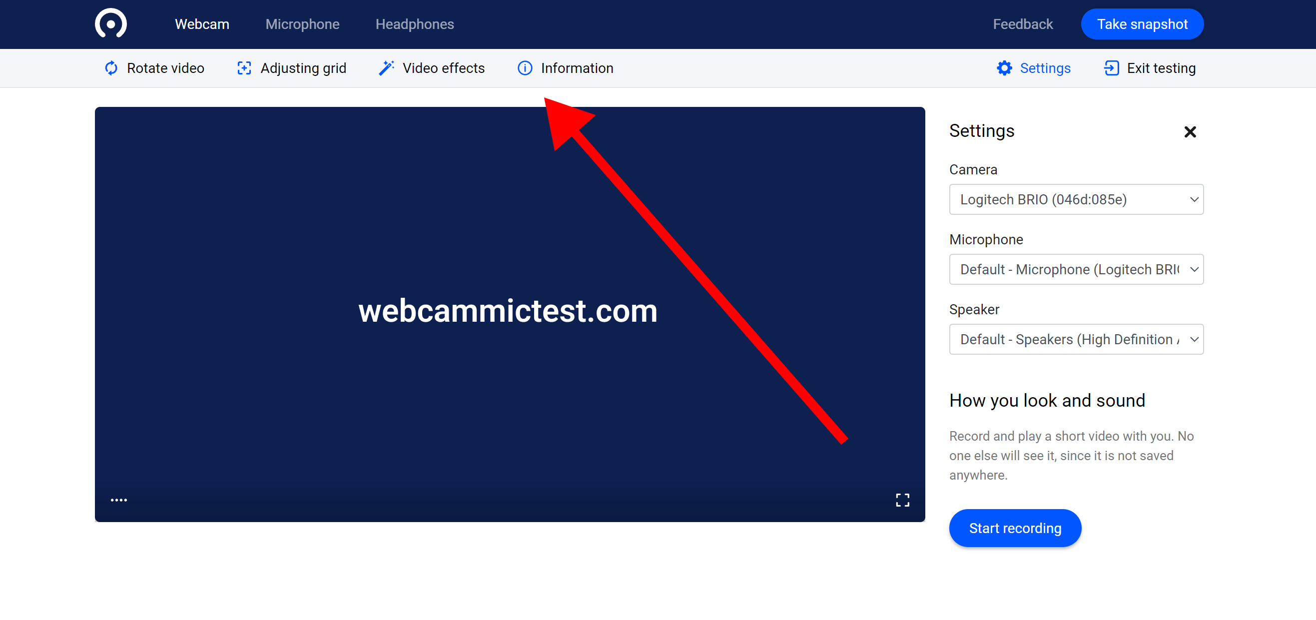 How to test webcam online